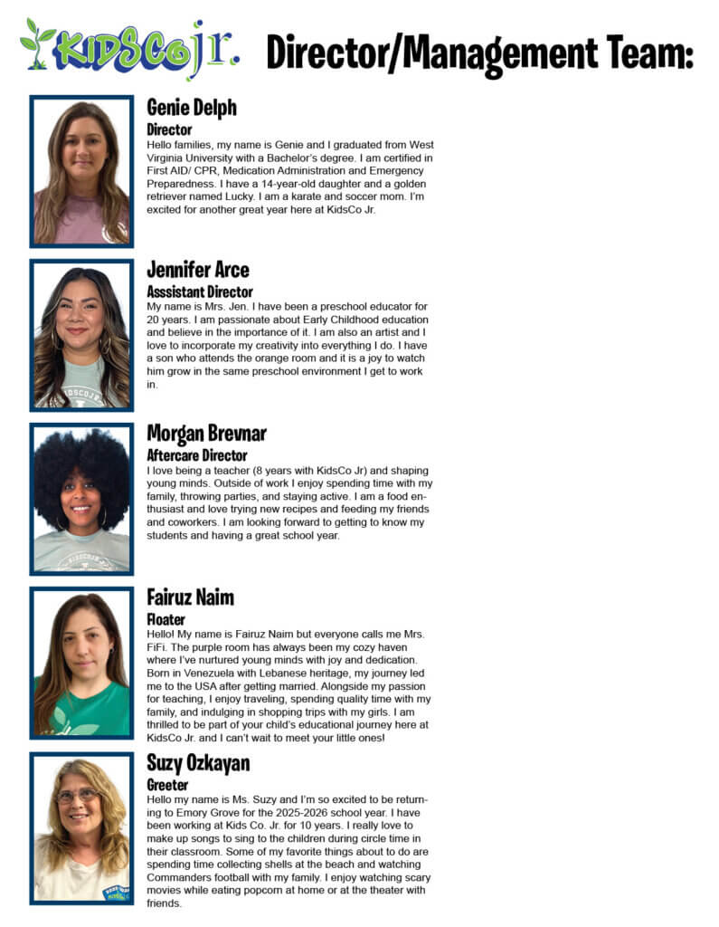 Emory Grove Early Learning Center - KidsCo Jr. | Preschool Care ...